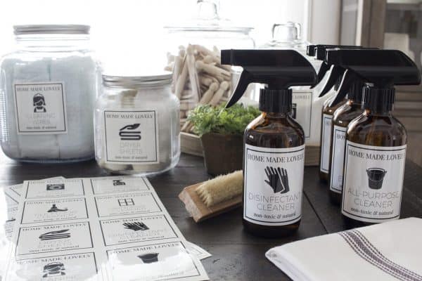 10 Free Printable Labels for Homemade Cleaning Products