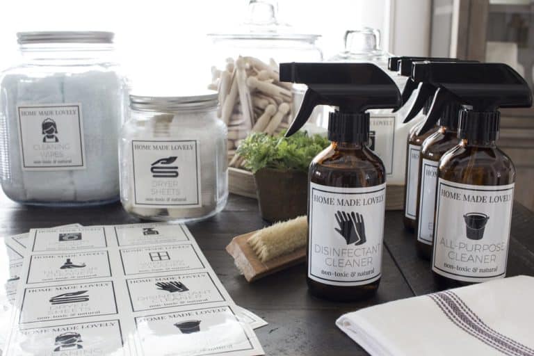 10 Free Printable Labels for Homemade Cleaning Products