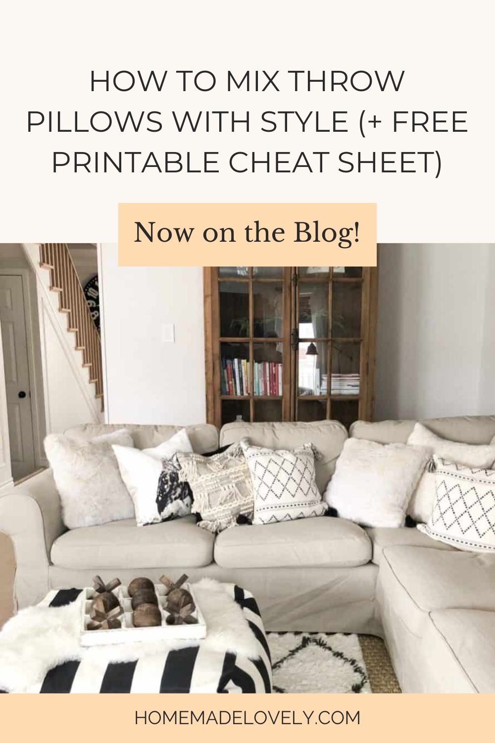 How to Mix Throw Pillows with Style (+ Free Printable Cheat Sheet)